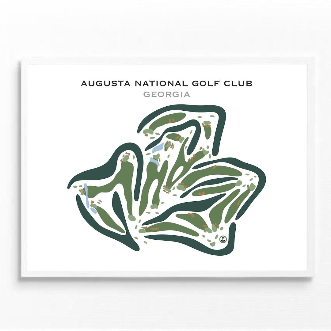 Augusta National Golf Club, GA | Golf Course Map, Golf Map, Golfer Gift ...