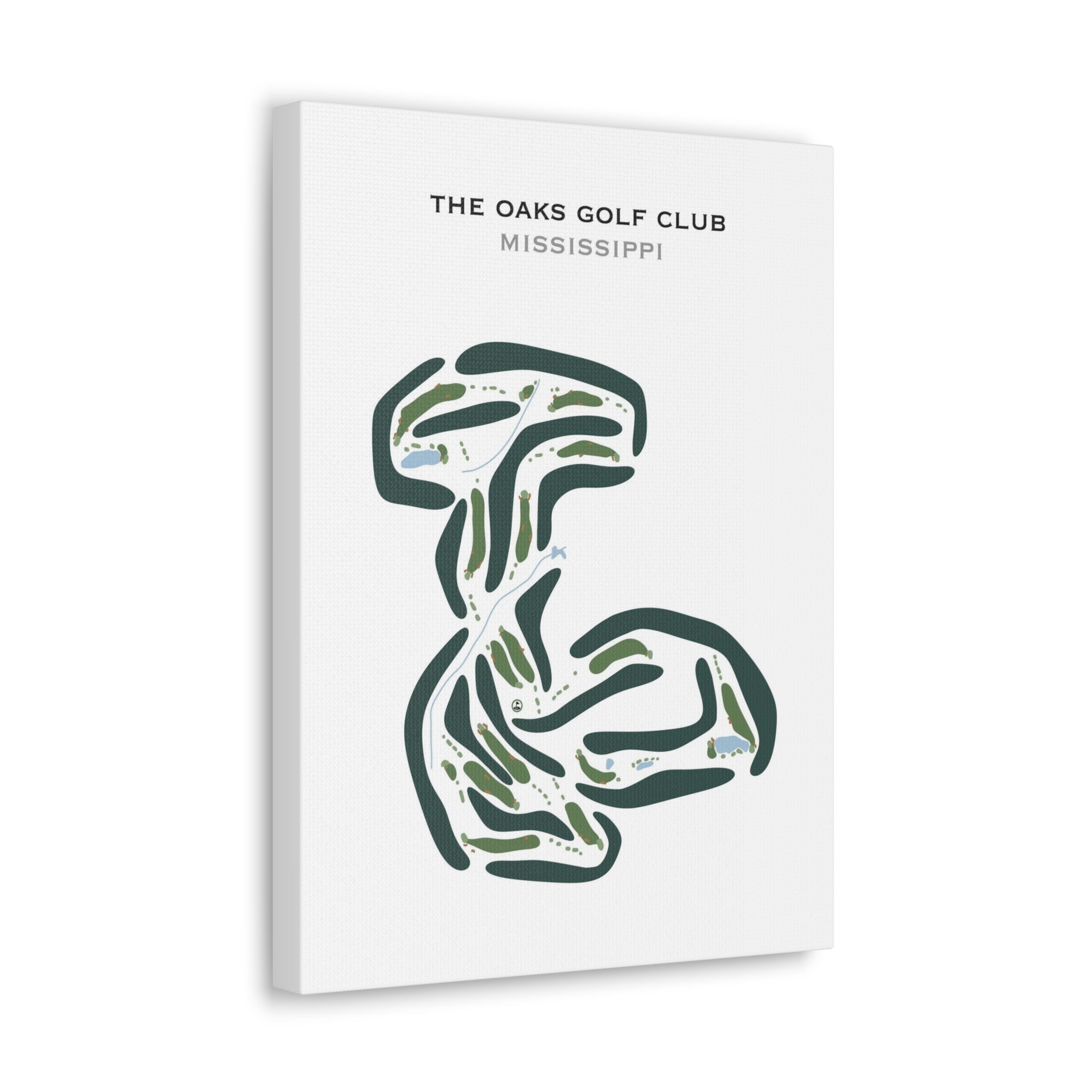 The Oaks Golf Club, MS | Golf Course Map, Golf Map, Golfer Gift for Him ...