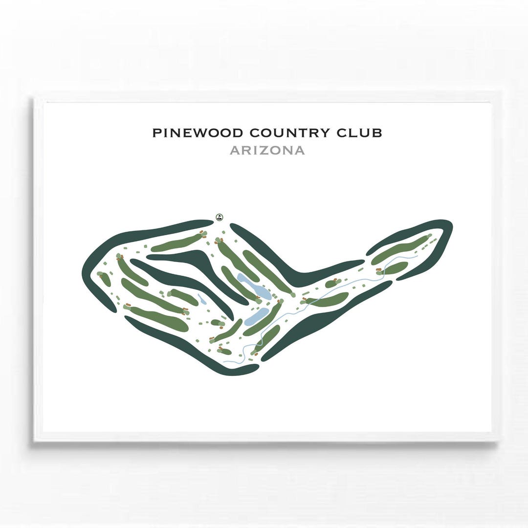 Pinewood Country Club, AZ | Golf Course Map, Golf Map, Golfer Gift for ...