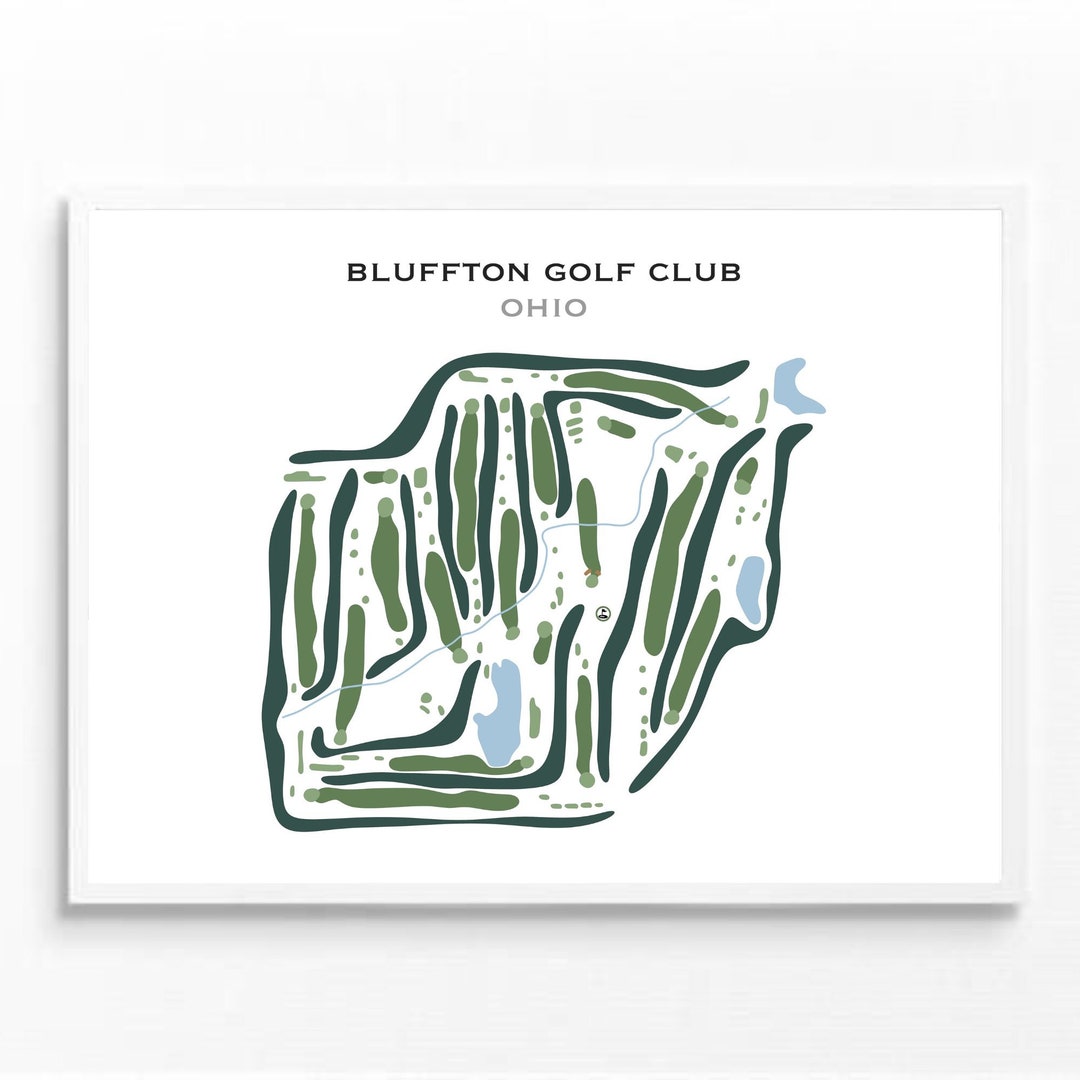 Bluffton Golf Club, Ohio | Golf Course Map, Golf Map, Golfer Gift for ...