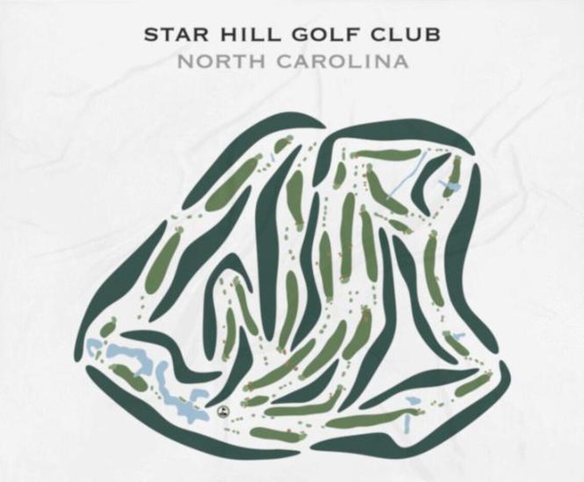 Star Hill Golf Club, NC | Golf Course Map, Golf Map, Golfer Gift for ...