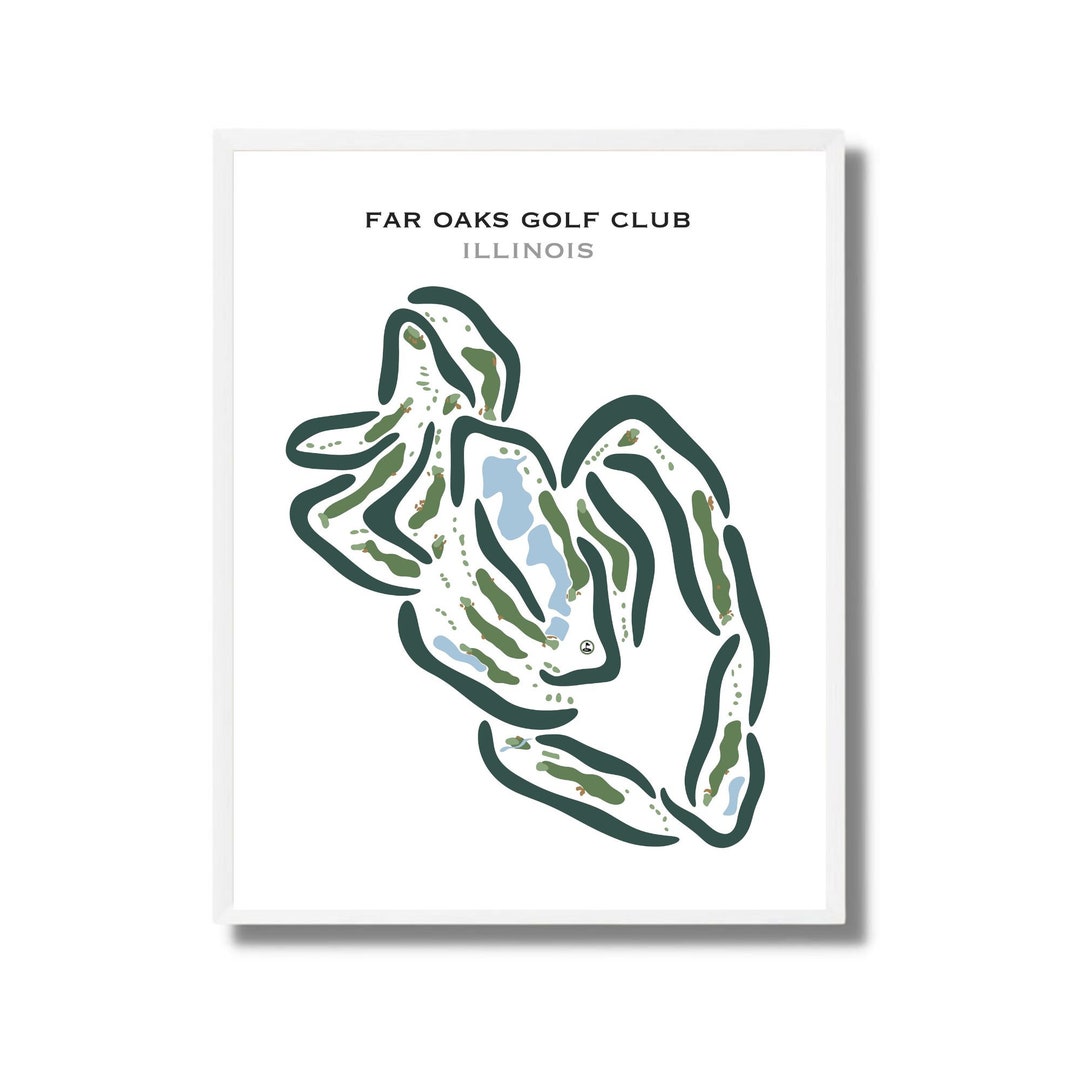 Far Oaks Golf Club, Caseyville, IL, Golf Course Map, Golfer Décor Gift ...