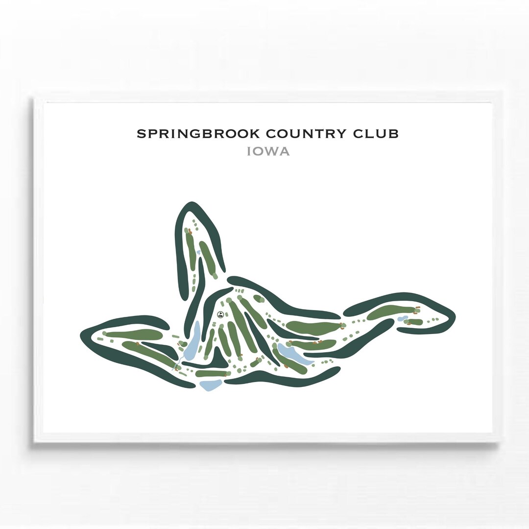 Springbrook Country Club, IA Golf Course Map Wall Art, Golf Map Canvas ...