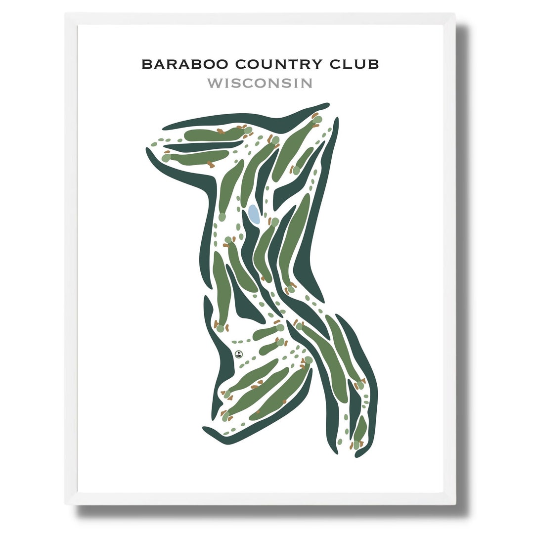 Baraboo Country Club WI Golf Course Map Home Decor Golfer - Etsy