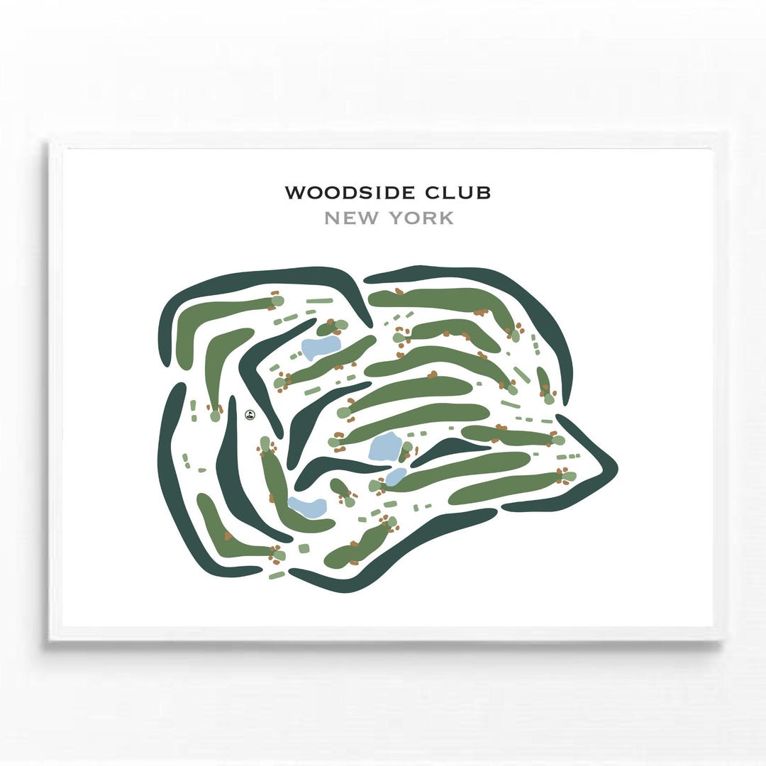 Woodside Club, New York | Golf Course Map, Golf Map, Golfer Gift for ...