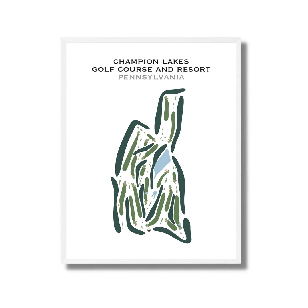 Champion Lakes Golf Course & Resort, PA | Golf Course Map, Golfer Gift ...