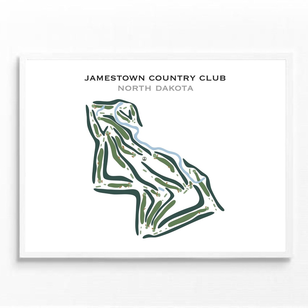Jamestown Country Club, ND | Golf Course Map, Golf Map, Golfer Gift for ...