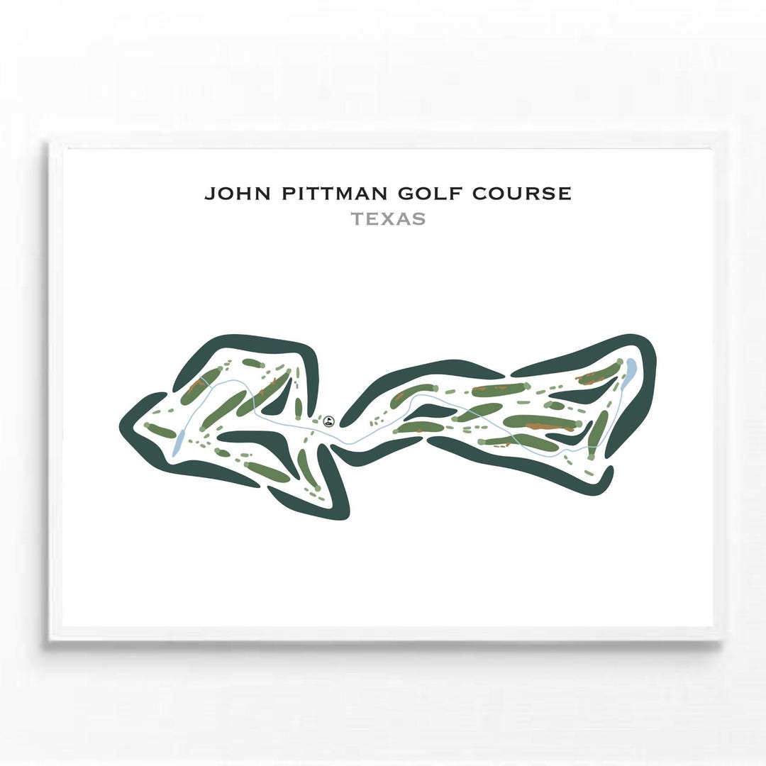 John Pitman Golf Course, TX | Golf Course Map, Golf Map, Golfer Gift ...