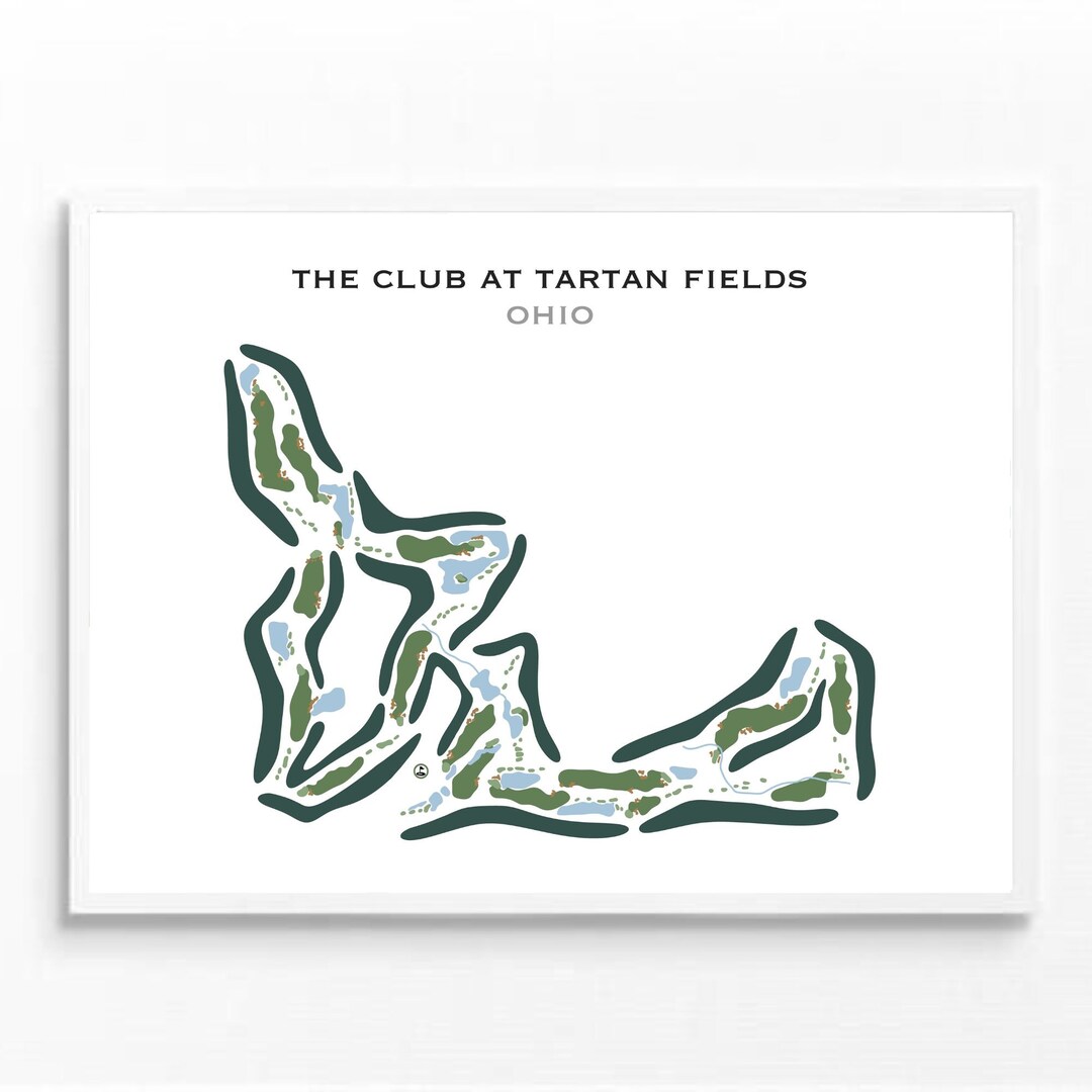 The Club at Tartan Fields, OH Golf Course Map Wall Decor, Gift for Him ...