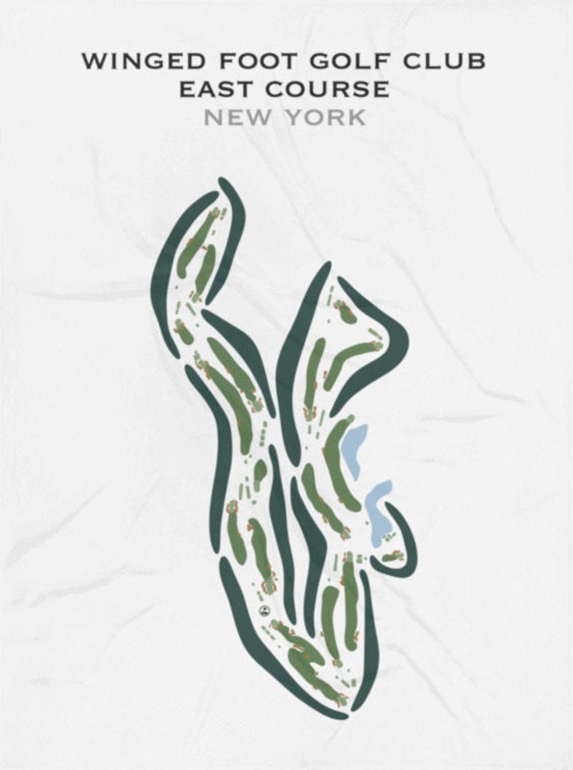 Winged Foot Golf Club - East Course, NY Golf Course Map Wall Art ...