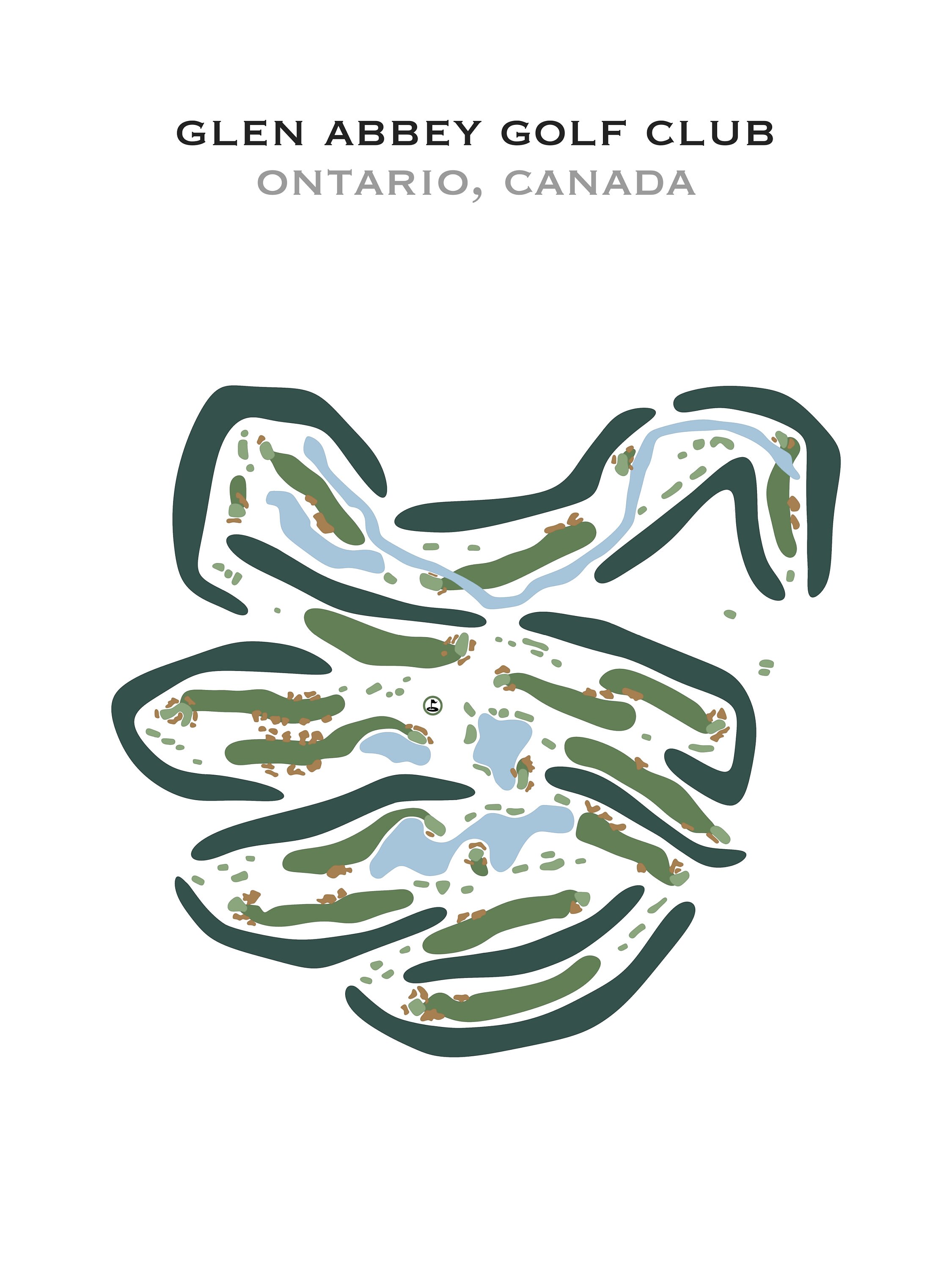 Glen Abbey Golf Club, Canada Golf Course Map, Home Decor, Golfer Gift ...
