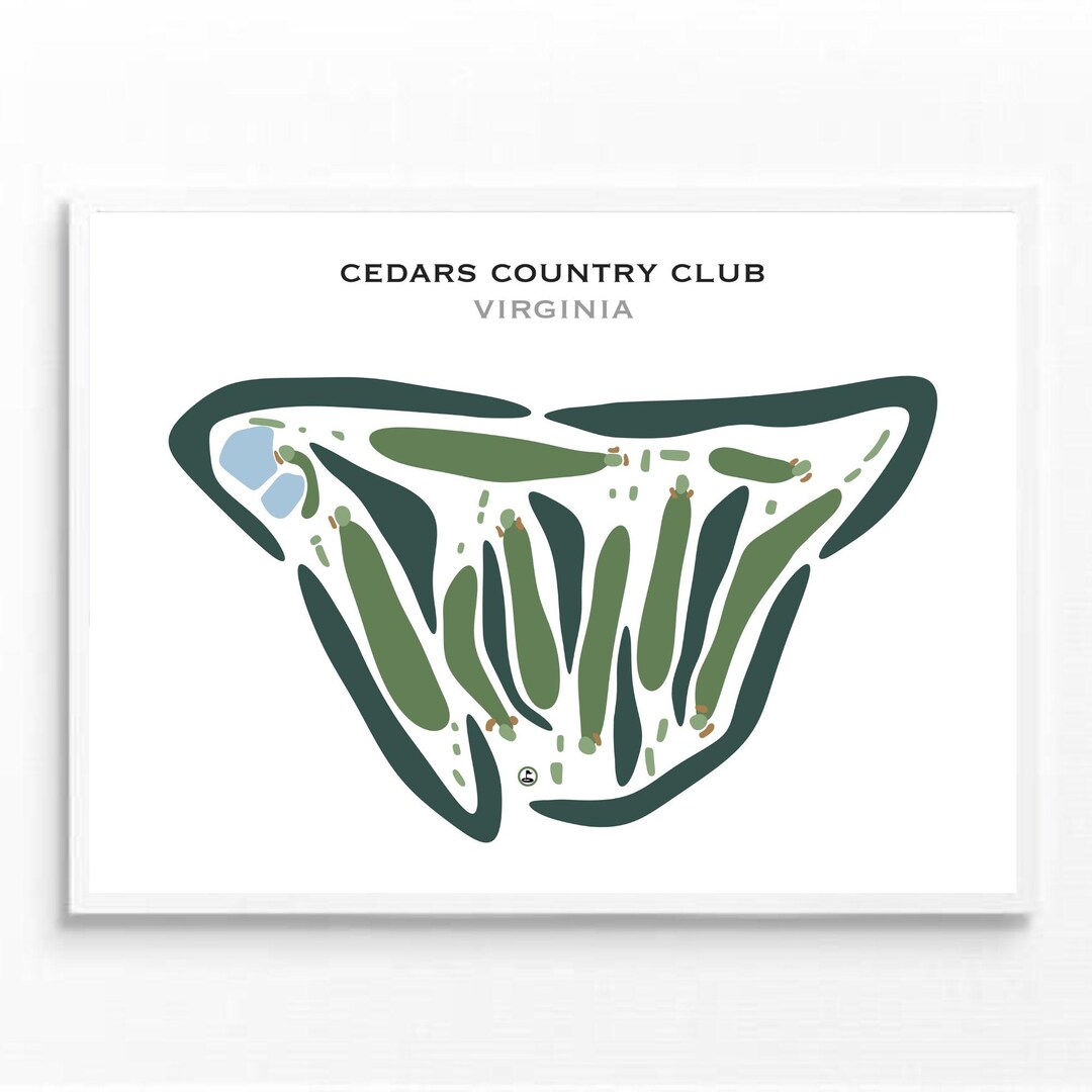 Cedars Country Club, VA | Golf Course Map, Golf Map, Golfer Gift for ...