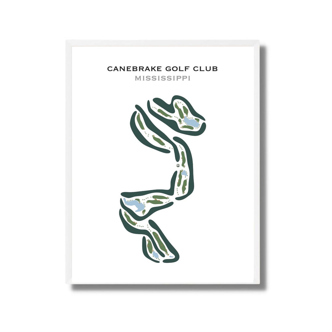 Canebrake Golf Club, MS | Golf Course Map, Golf Map, Golfer Gift for ...