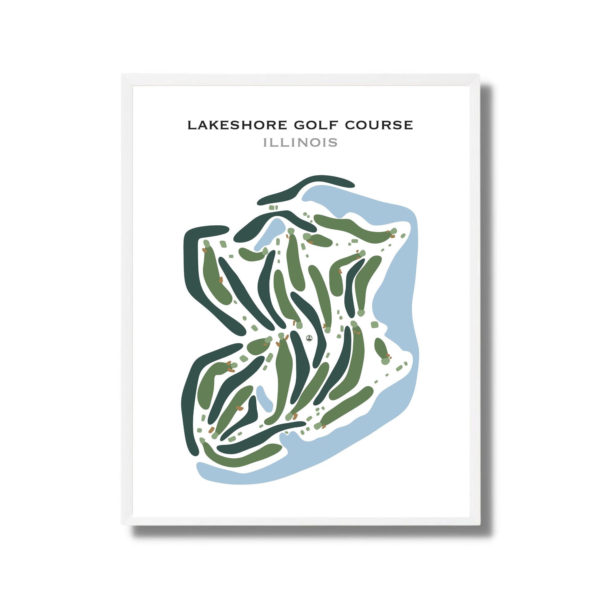 Lakeshore Golf Course, IL | Golf Course Map, Golf Map, Golfer Gift for ...