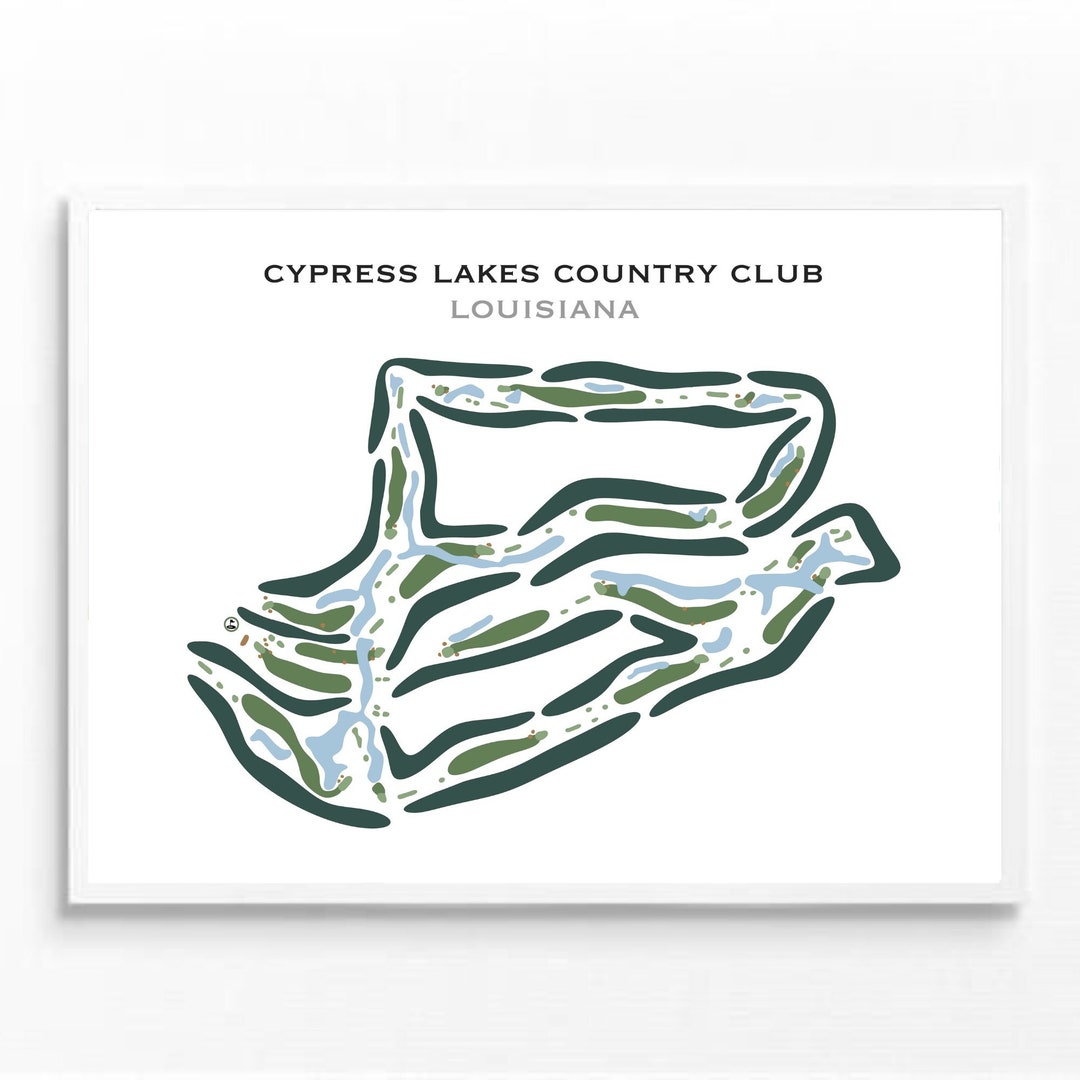 Cypress Lakes Country Club, LA | Golf Course Map, Golf Map, Golfer Gift ...