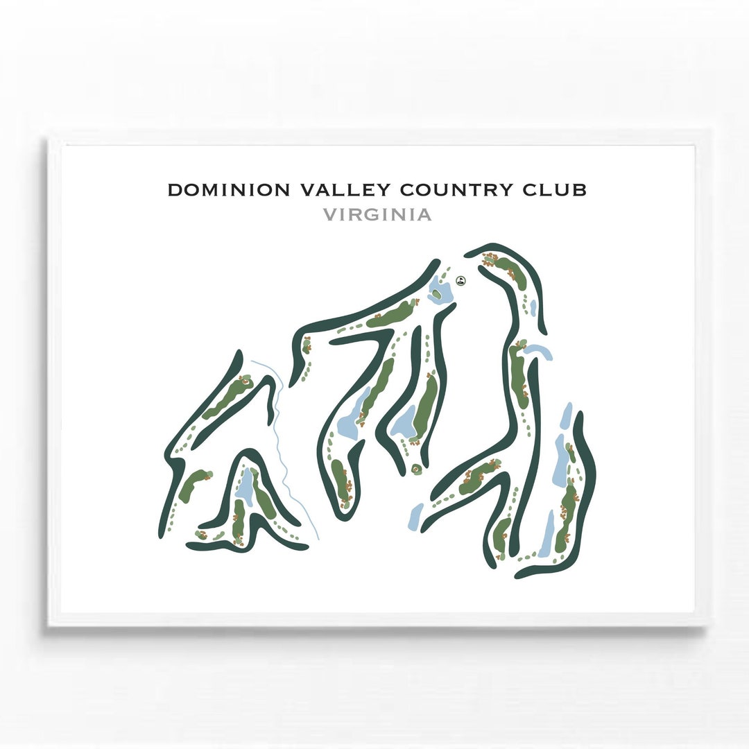 Dominion Valley Country Club, VA | Golf Course Map, Decor, Golfer Gift ...