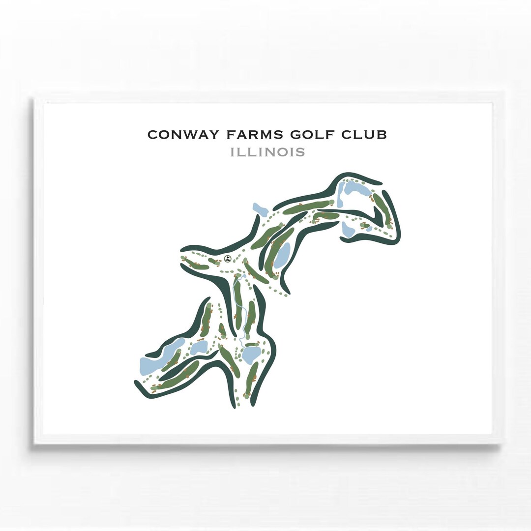 Conway Farms Golf Club, IL | Golf Course Map, Golf Map, Golfer Gift for ...