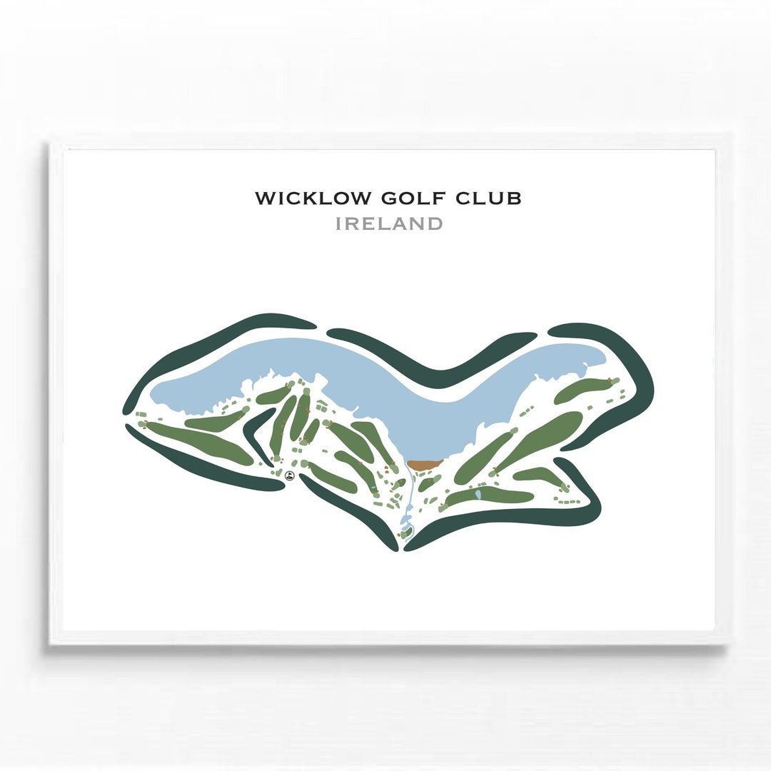 Wicklow Golf Club, Ireland | Golf Course Map, Golf Map, Golfer Gift for ...