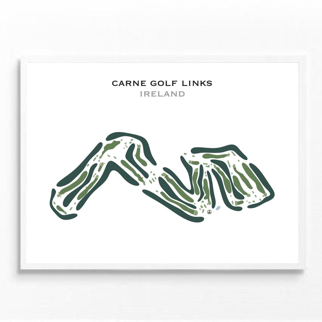 Carne Golf Links, Ireland Golf Course Map Wall Art, Golf Map Canvas ...