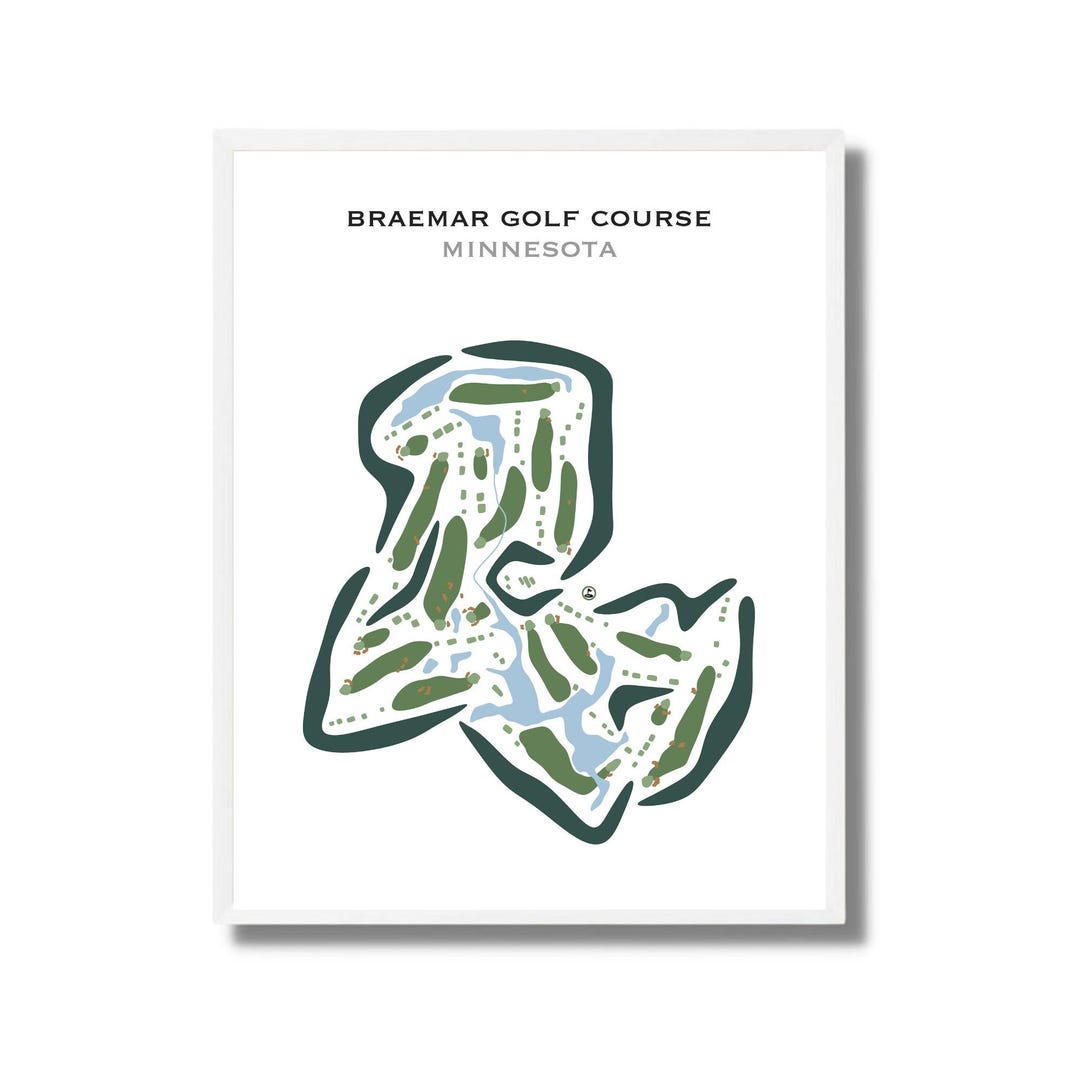 Braemar Golf Course, MN | Golf Course Map, Golf Map, Golfer Gift for ...