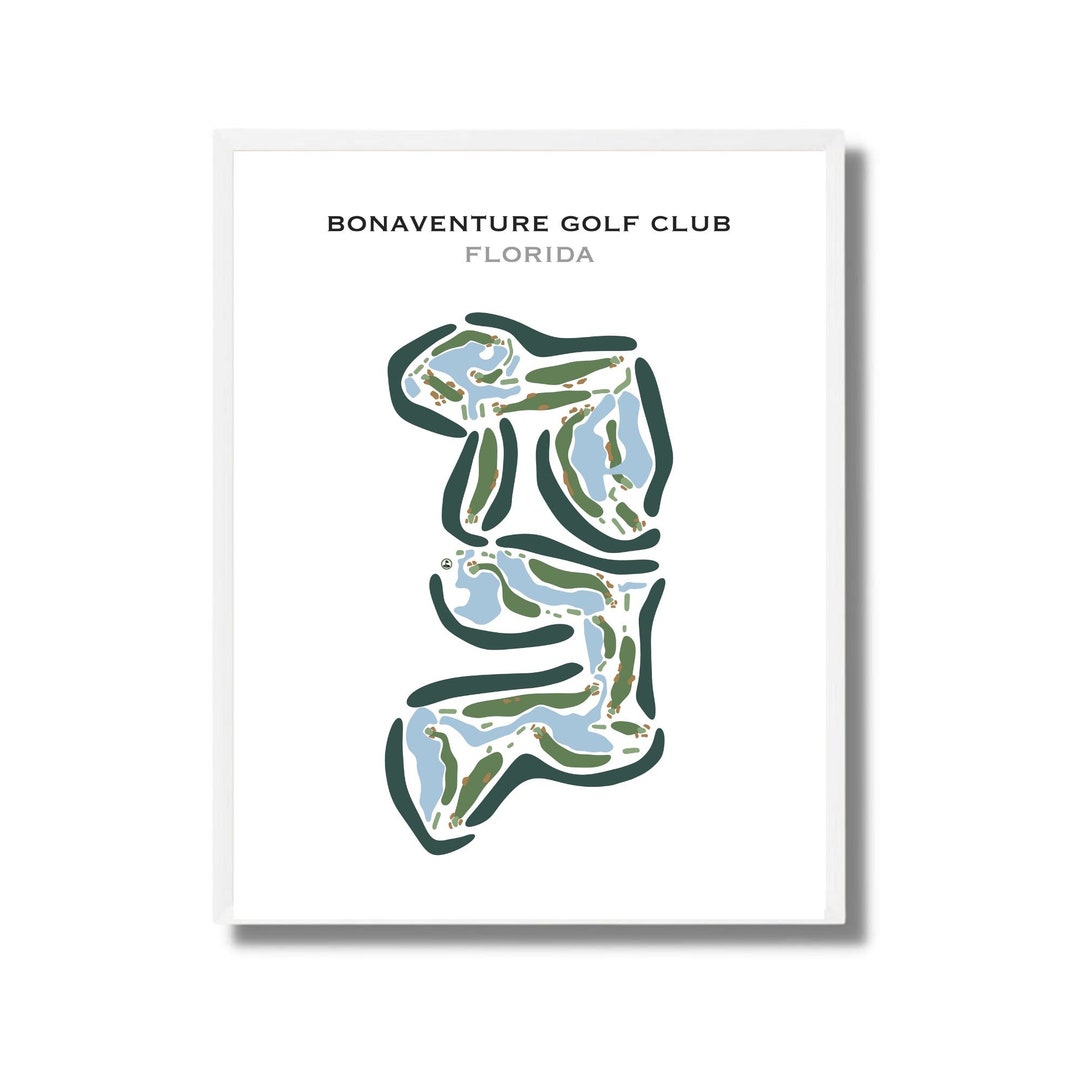 Bonaventure Golf Club, FL | Golf Course Map, Golf Map, Golfer Gift for ...