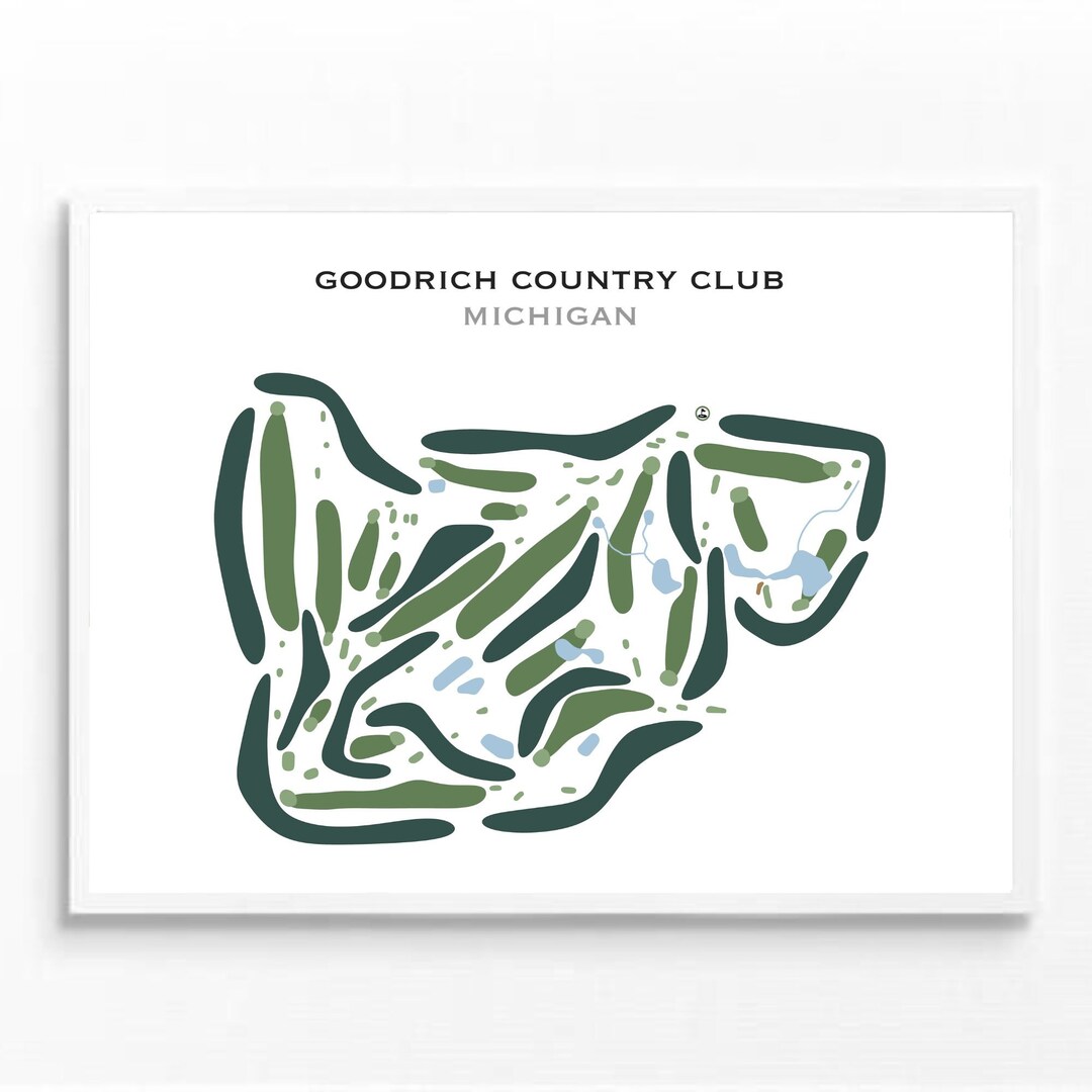 Goodrich Country Club, MI | Golf Course Map, Golf Map, Golfer Gift for ...