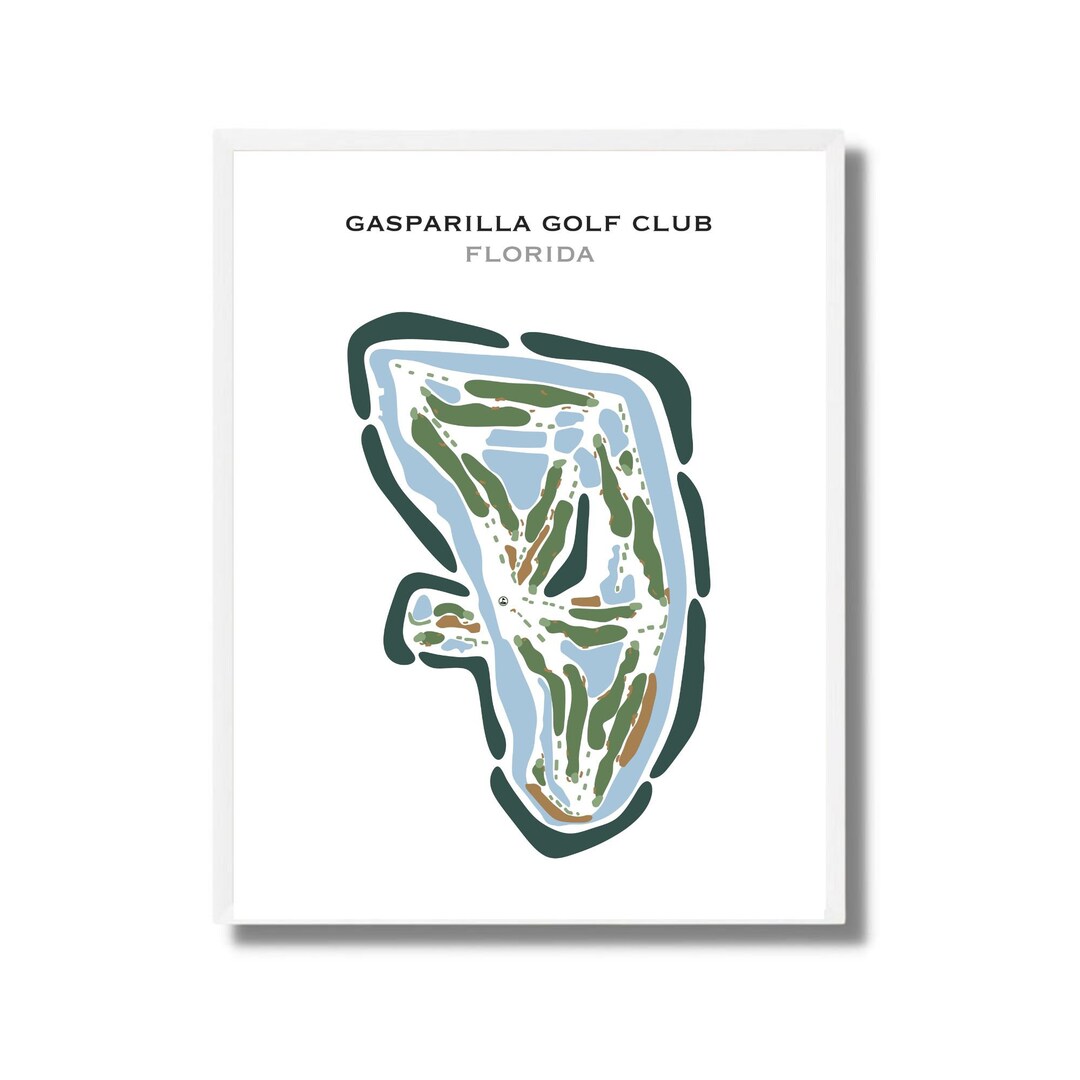 Gasparilla Golf Club, FL | Golf Course Map, Golf Map, Golfer Gift for ...
