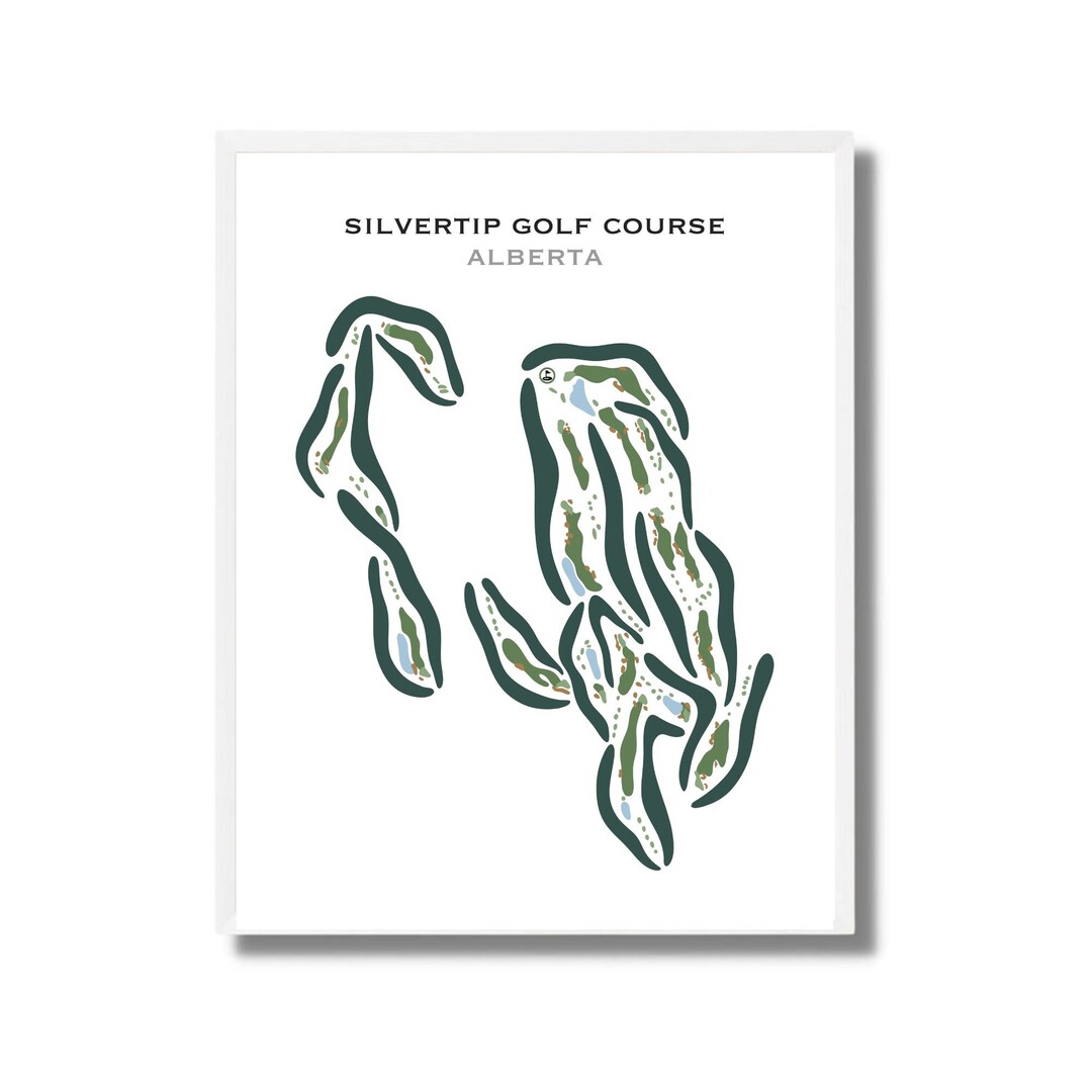 Silvertip Golf Course, Alberta|golf Course Map, Golf Map, Golfer Gift ...