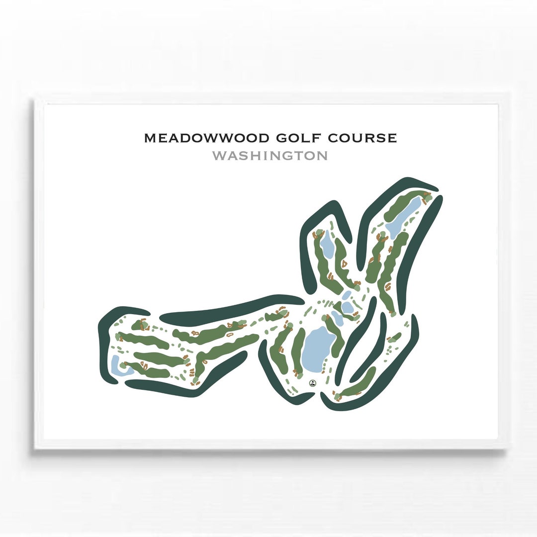 Meadowwood Golf Course, WA | Golf Course Map, Golf Map, Golfer Gift for ...