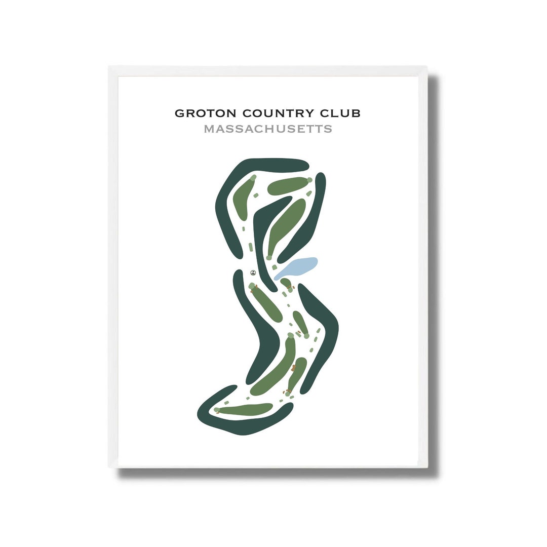 Groton Country Club, MA | Golf Course Map, Golf Map, Golfer Gift for ...