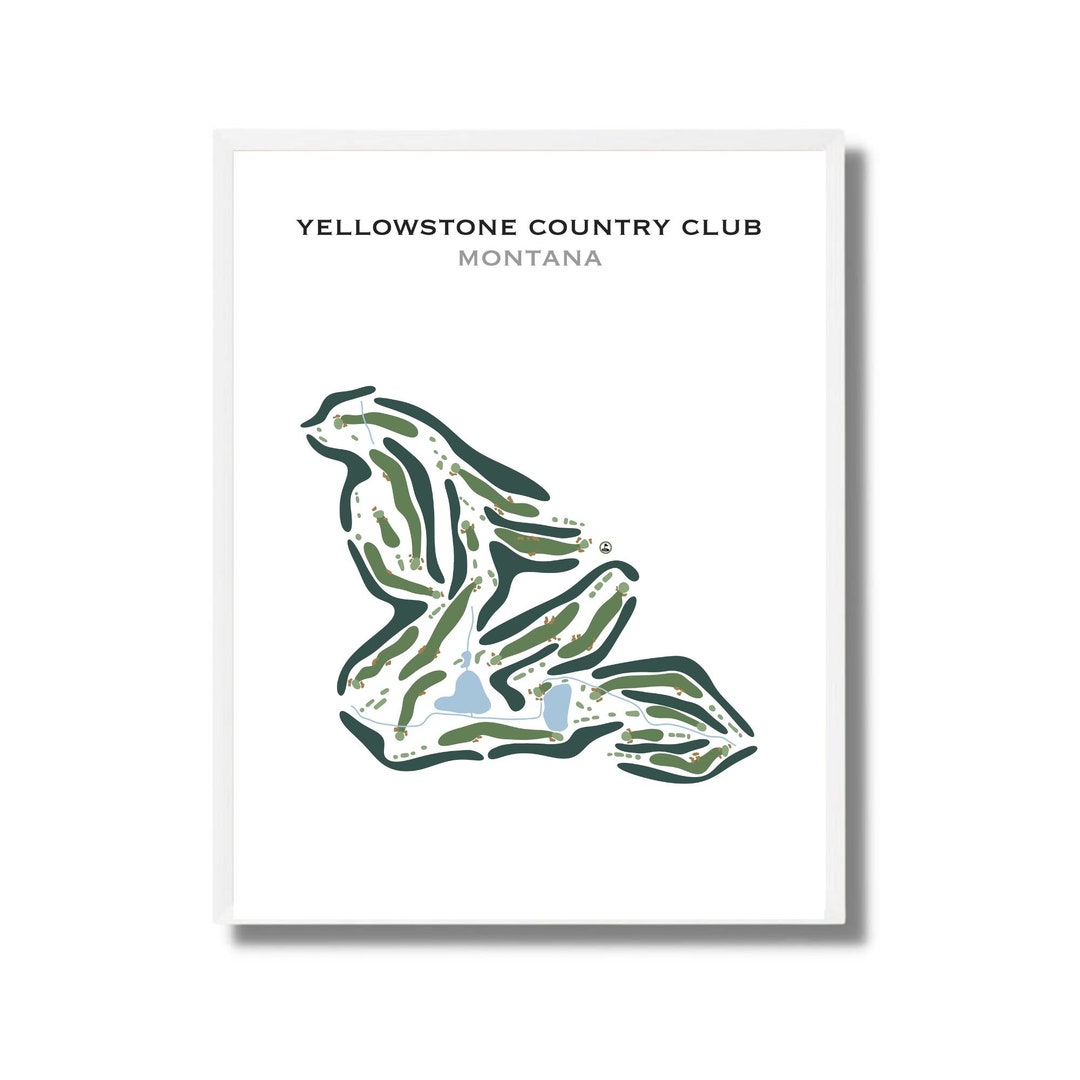 Yellowstone Country Club Canvas, MT Golf Course Map Poster, Golf Map ...