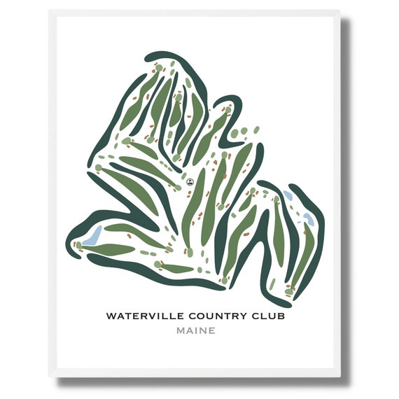 Waterville Country Club Maine Golf Map Golf Art Prints - Etsy