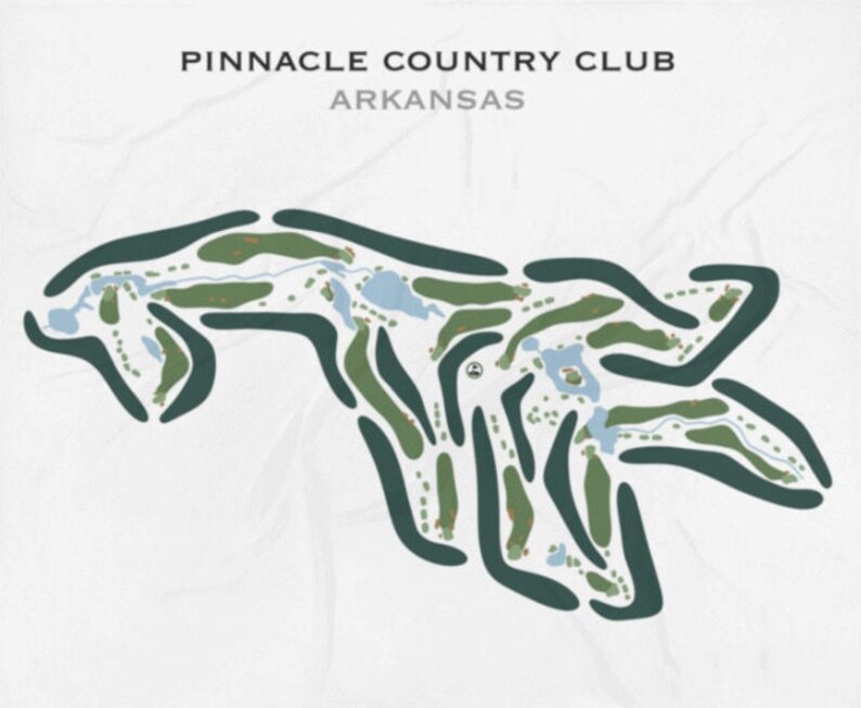 Pinnacle Country Club, AR Golf Course Map Blanket, Golfer Lover Gift ...
