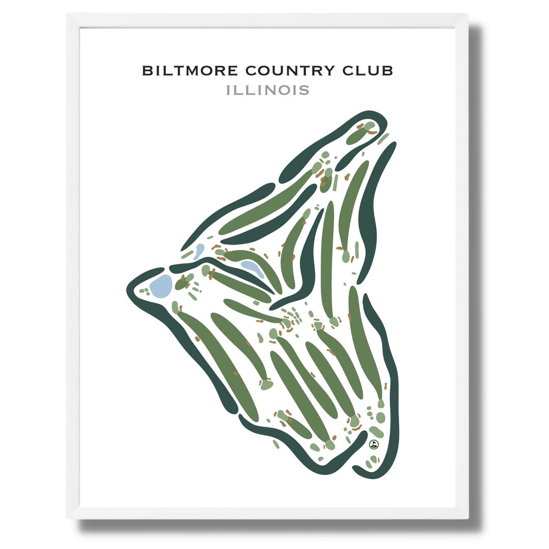 Biltmore Country Club Illinois Golf Course Map Valentines - Etsy