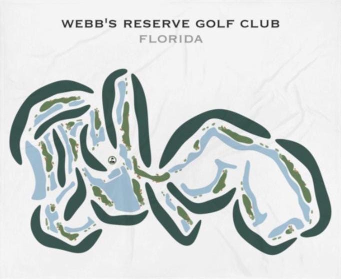 Webb's Reserve, Florida | Golf Course Map, Golf Map, Golfer Gift for ...