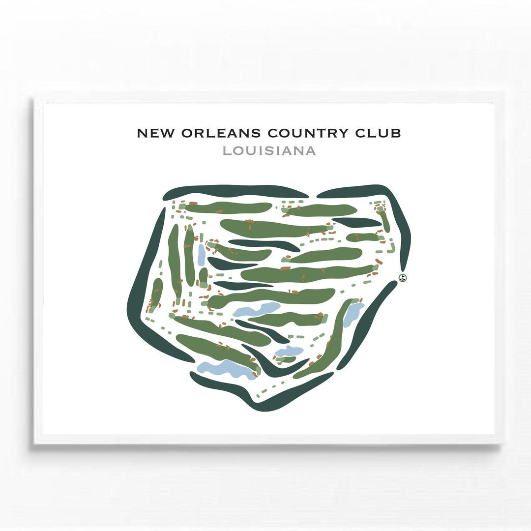 New Orleans Country Club, LA | Golf Course Map, Golf Map, Golfer Gift ...