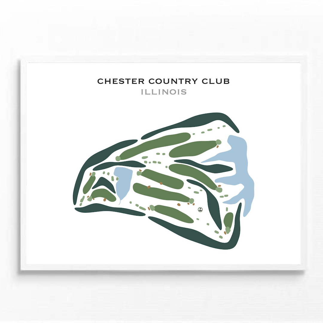 Chester Country Club, IL | Golf Course Map, Golf Map, Golfer Gift for ...
