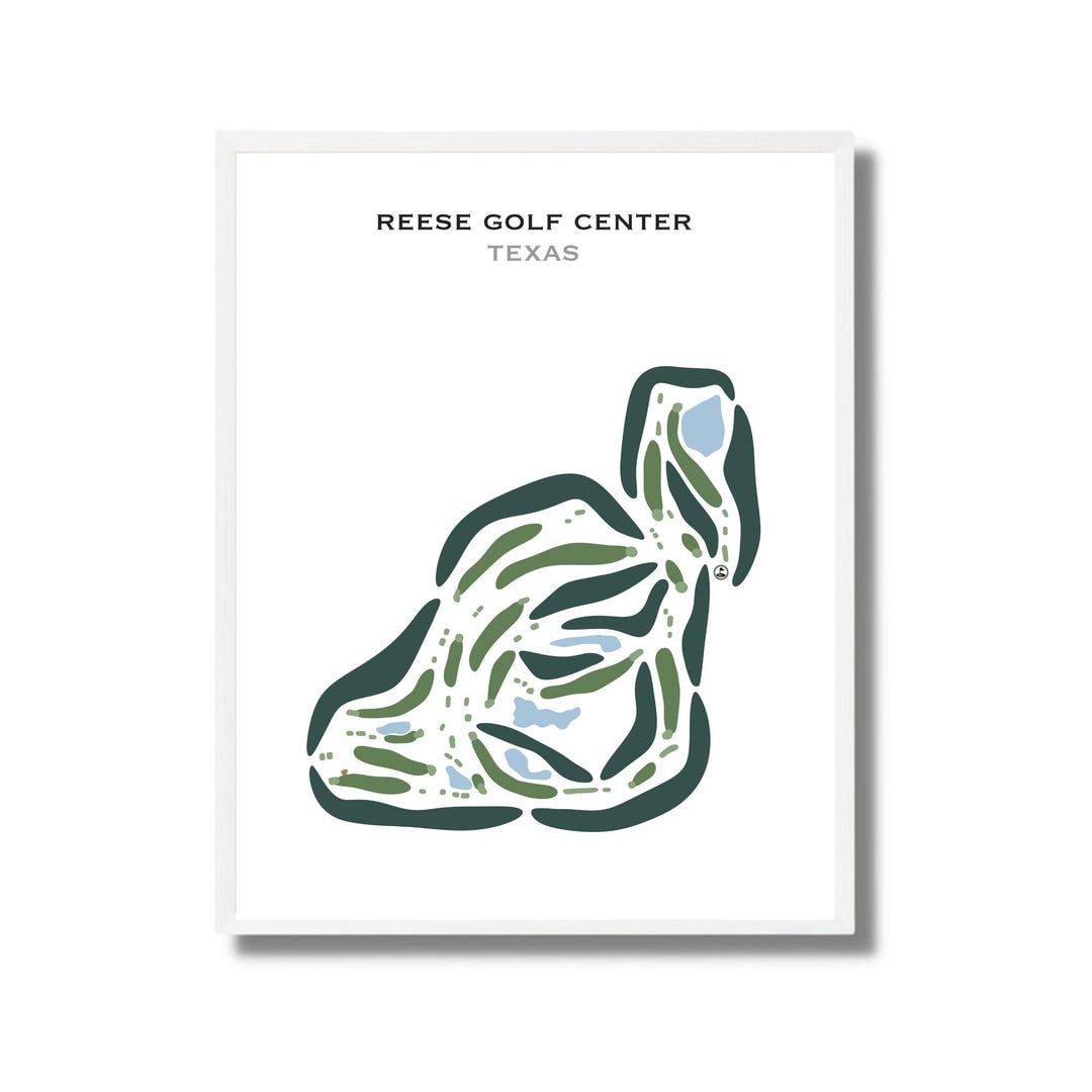 Reese Golf Center, Texas Golf Course Map Poster, Golf Map Wall Art ...