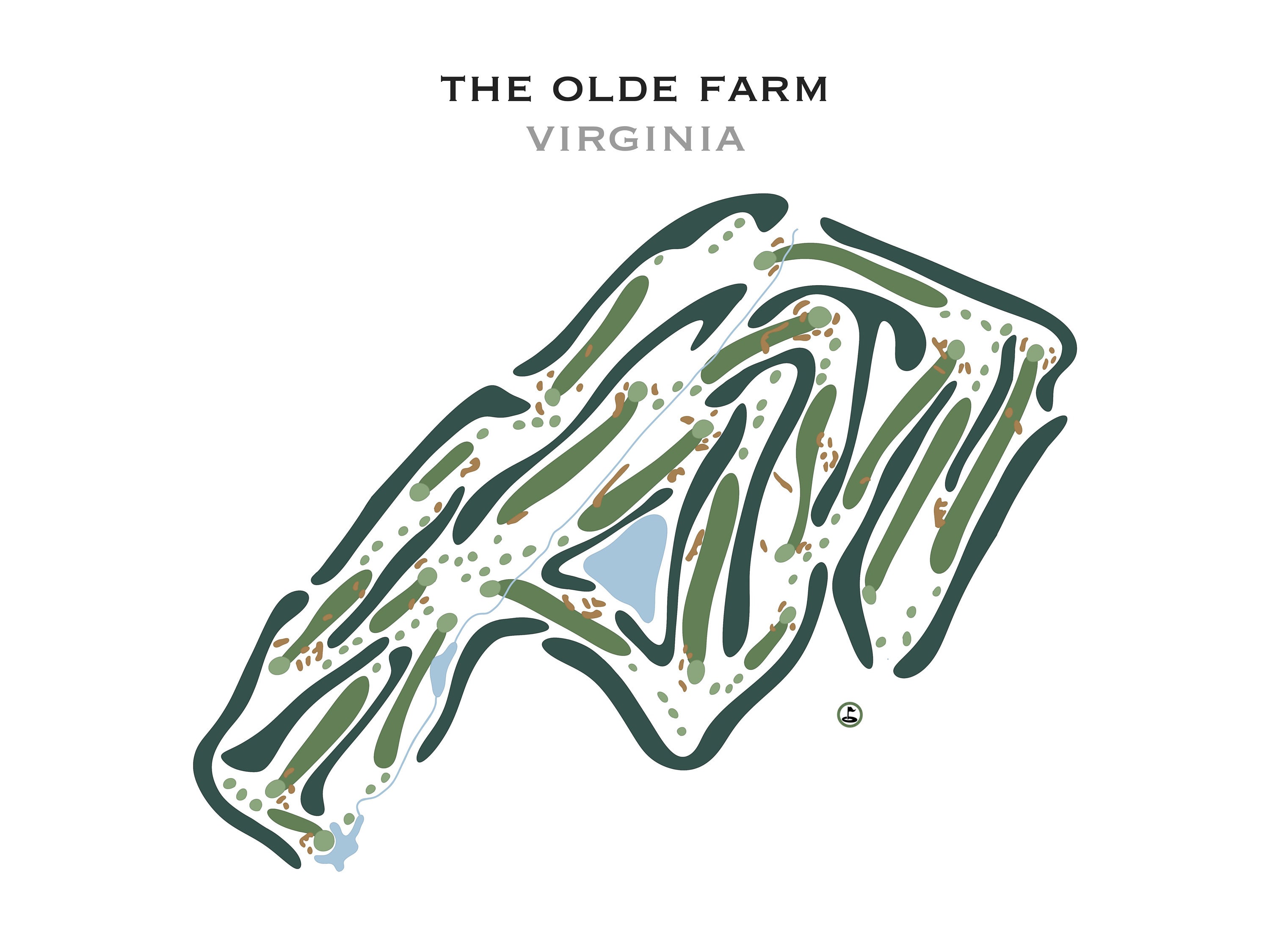 The Olde Farm, Virginia Golf Course Map, Home Decor, Golfer Gift for ...