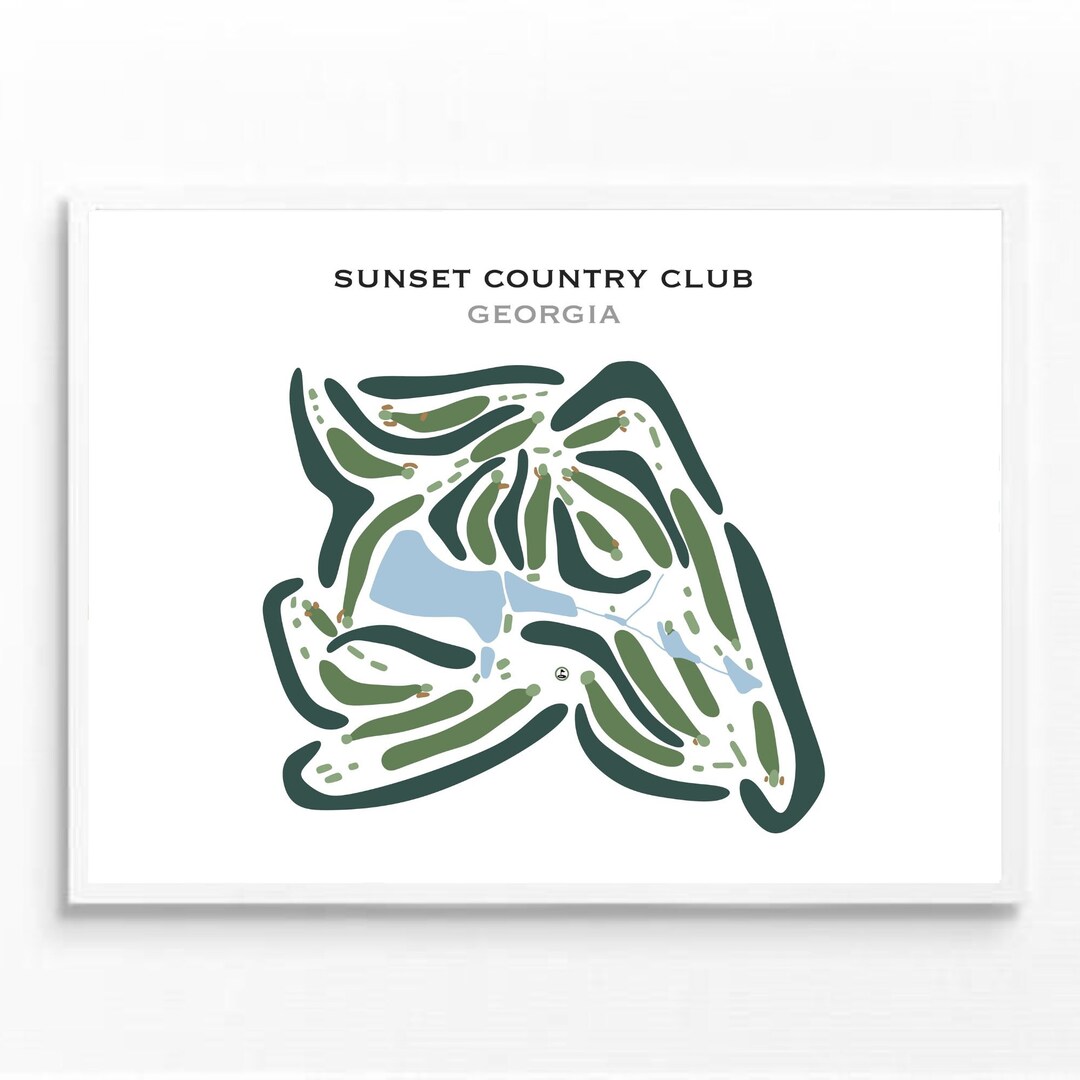 Sunset Country Club, Georgia | Golf Course Map, Golf Map, Golfer Gift ...