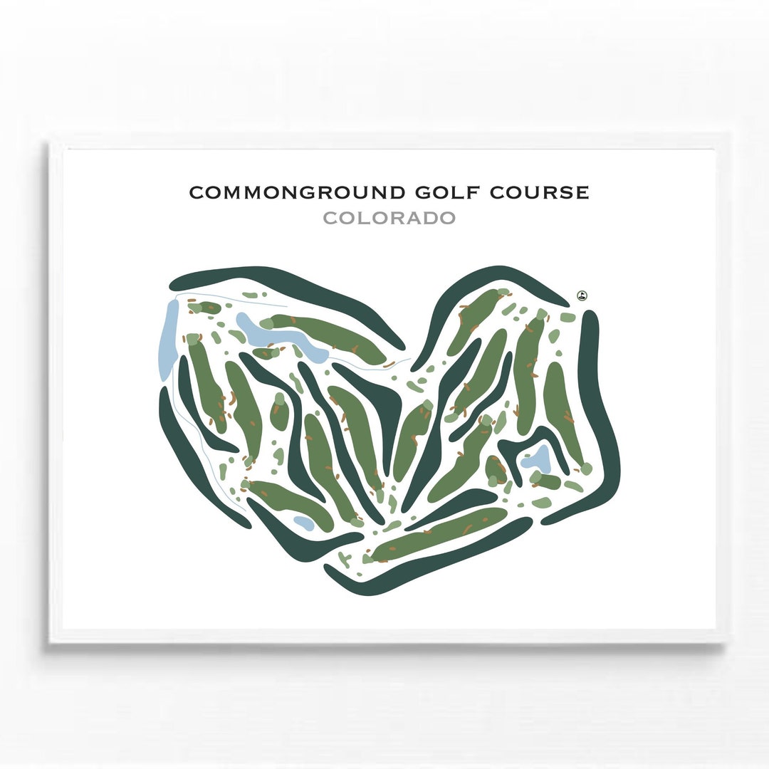 Commonground, Colorado, Golf Course Map, Golf Décor for Office, Husband ...