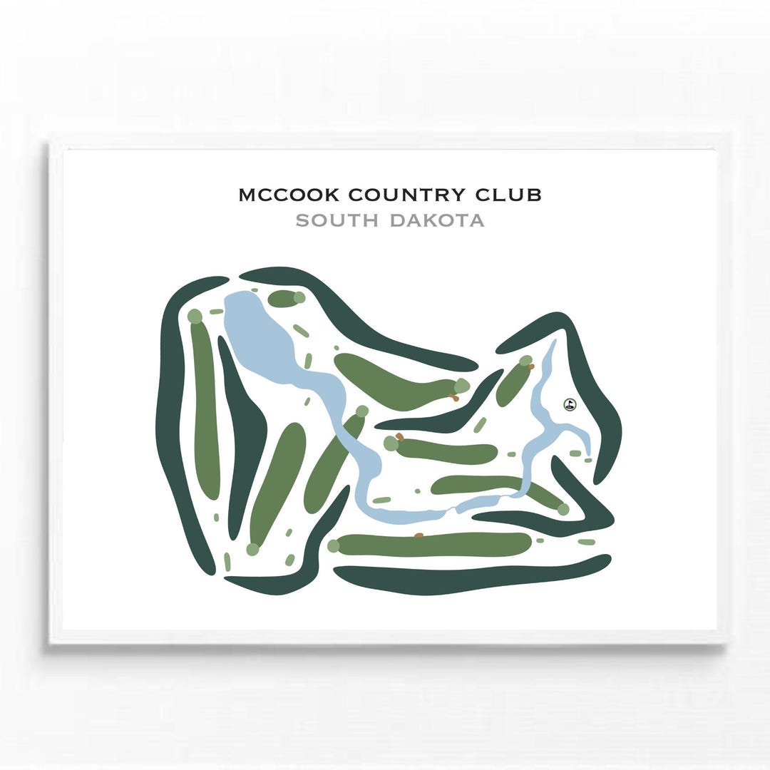 Mccook Country Club, SD | Golf Course Map, Golf Map, Golfer Gift for ...