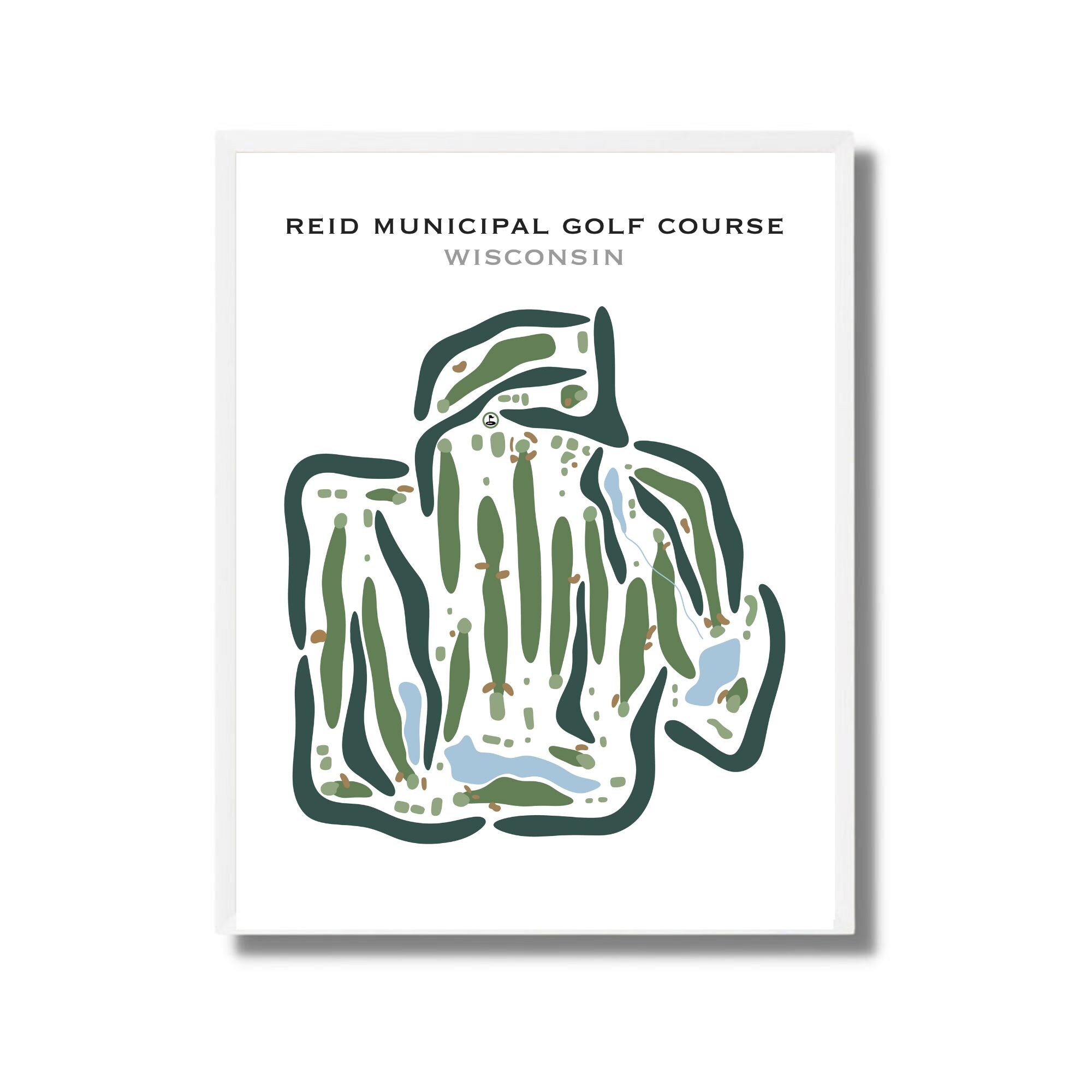 Reid Municipal Golf Course, Wisconsin, Golf Course Map, Golfer Décor ...