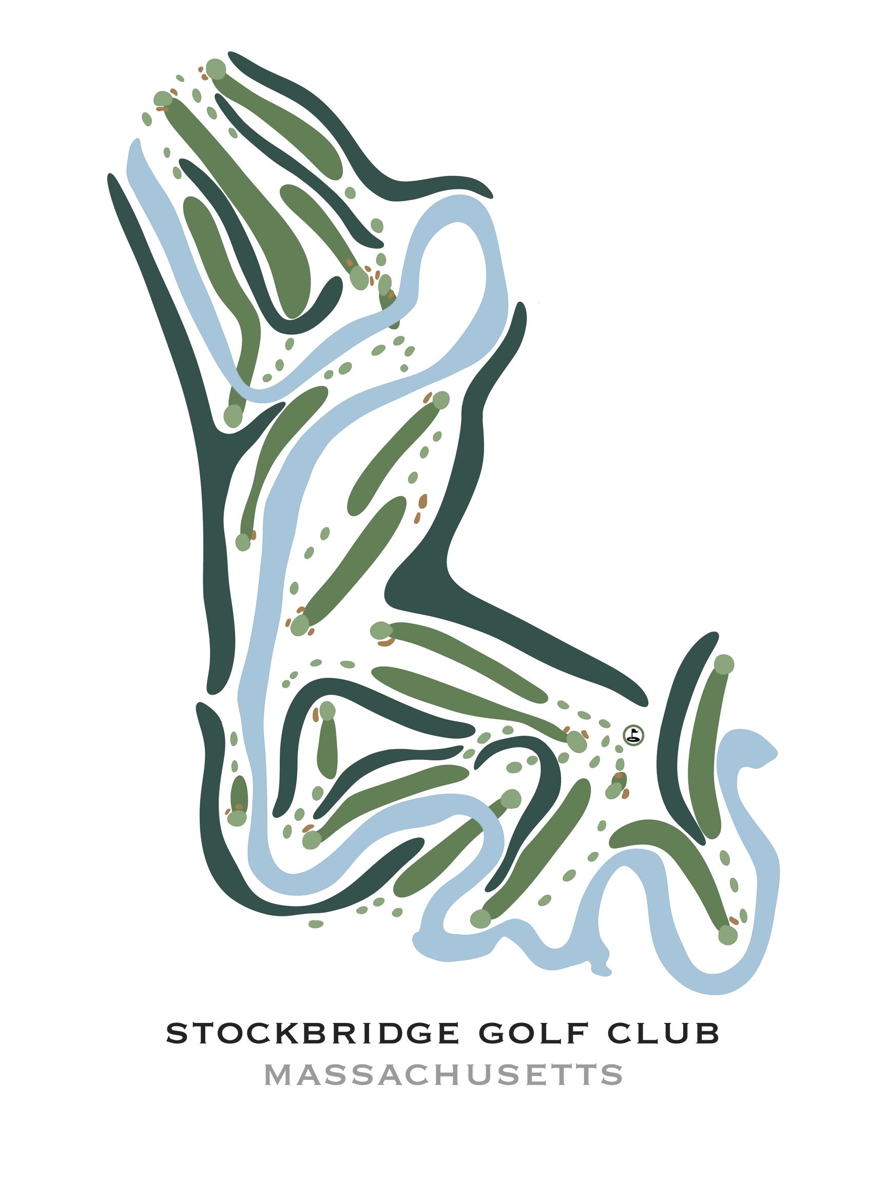 Stockbridge Golf Club MA Golf Course Map Home Decor - Etsy