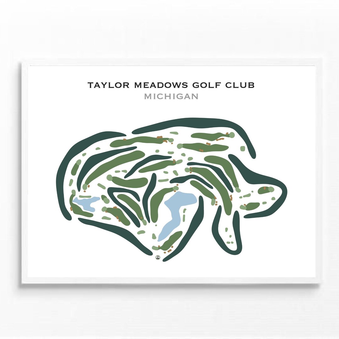 Taylor Meadows Golf Club, MI Golf Course Map Wall Art, Golf Map Canvas ...