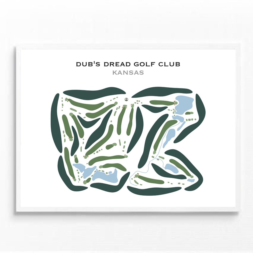 Dub's Dread Golf Club, KS Golf Course Map Wall Art, Golf Map Art Poster ...