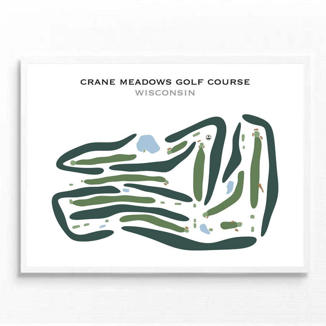 Crane Meadows Golf Course, WI | Golf Course Map, Golf Map, Golfer Gift ...