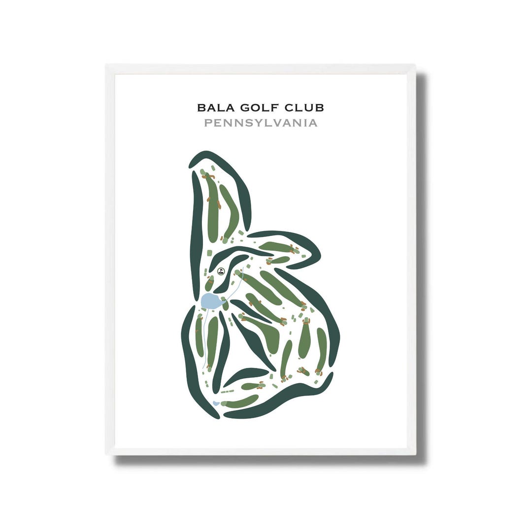 Bala Golf Club, PA | Golf Course Map, Golf Map, Golfer Gift for Him ...