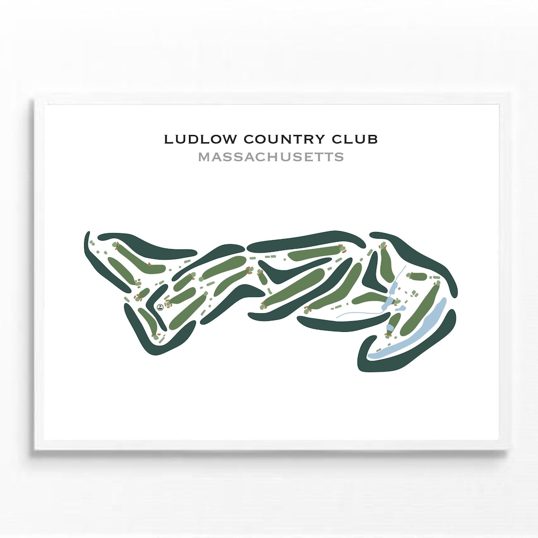 Ludlow Country Club, MA | Golf Course Map, Golf Map, Golfer Gift for ...