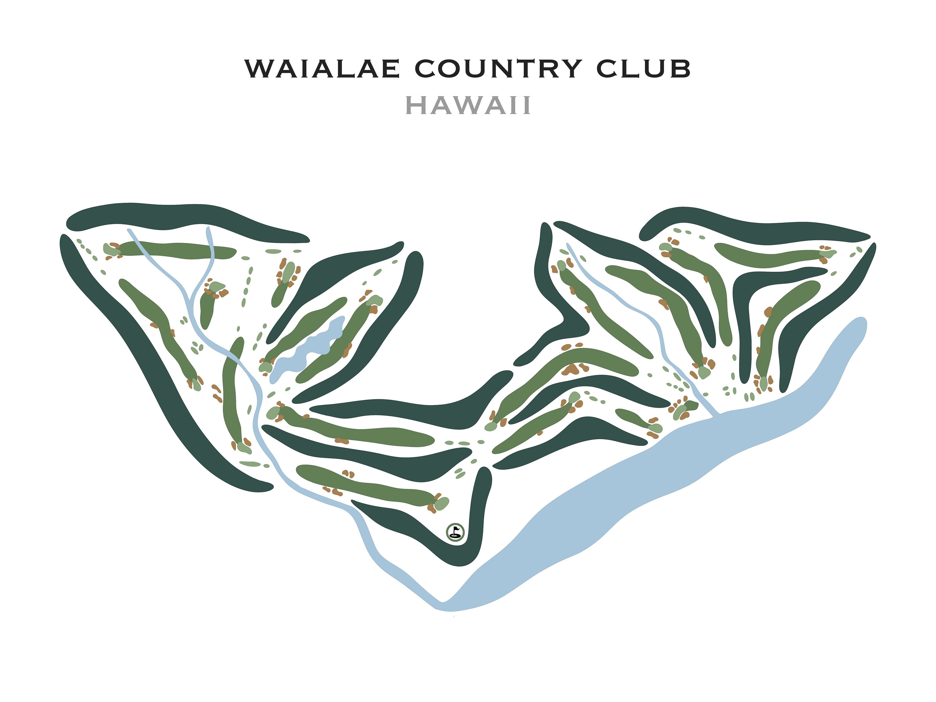 Waialae Country Club Hawaii Golf Course Map Home Decor - Etsy